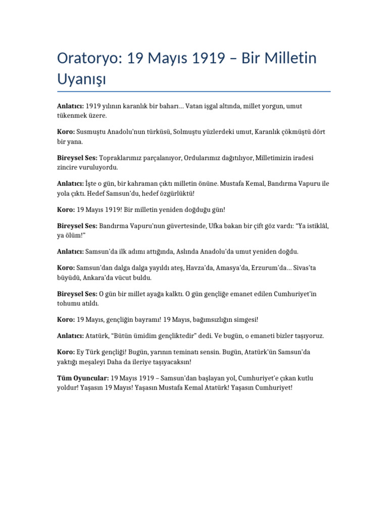 Oratoryo Ataturk Samsun | PDF