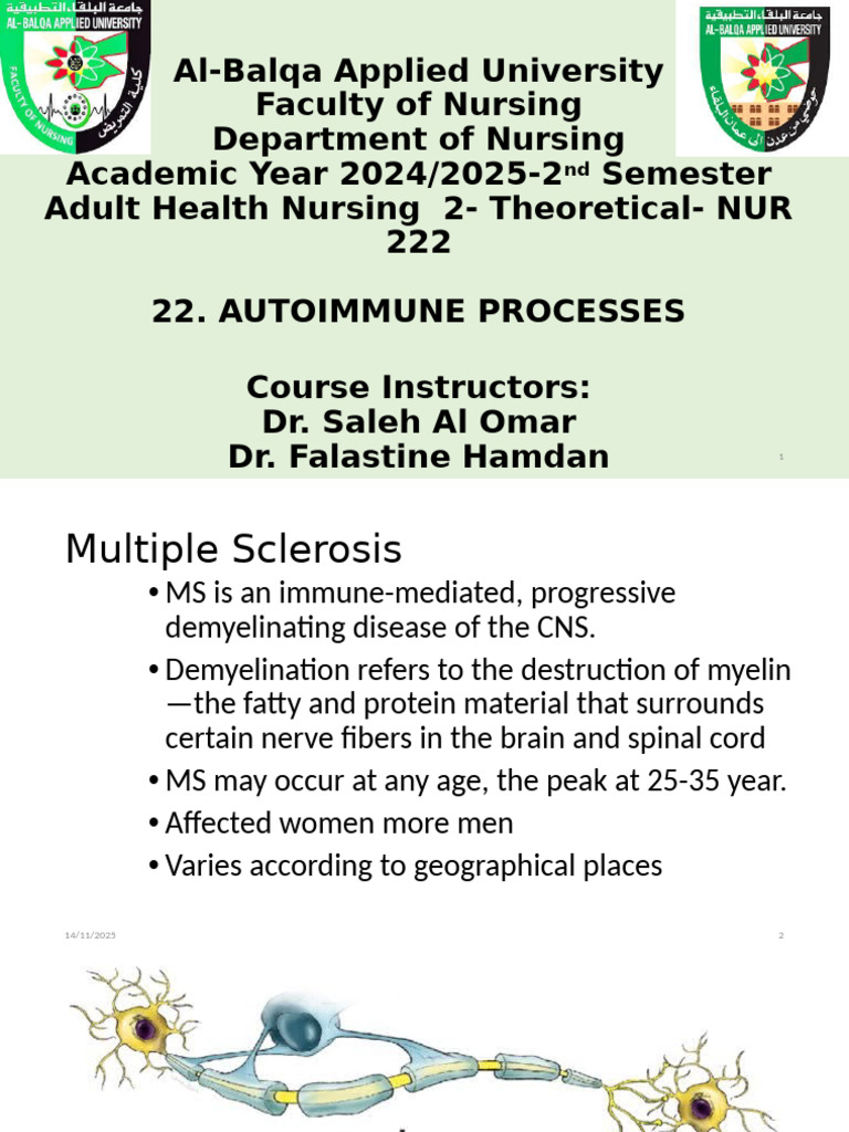Autoimmune Process | PDF | Multiple Sclerosis | Myelin