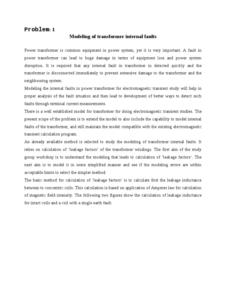 ProfPathakProblems - Modeling of Transformer Internal Faults | PDF ...
