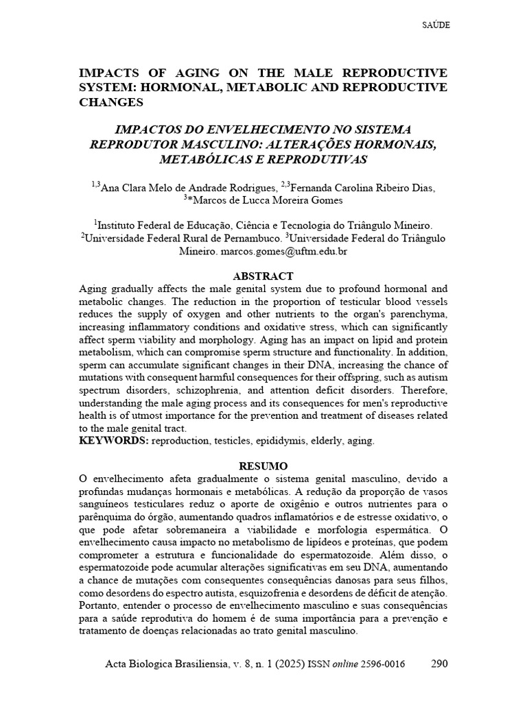 Art 20 Impacts of Aging On The Male Reproductive | PDF | Testicle | Sperm