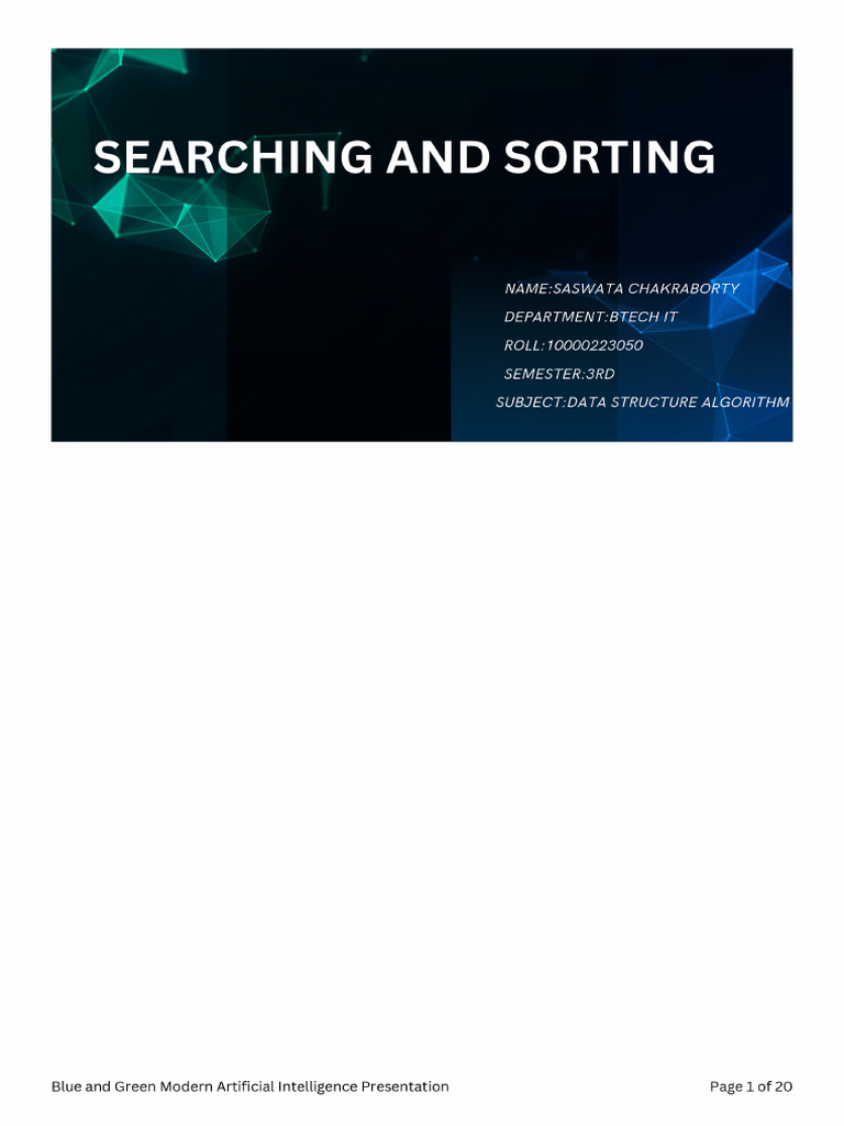 Searching and Sorting | PDF