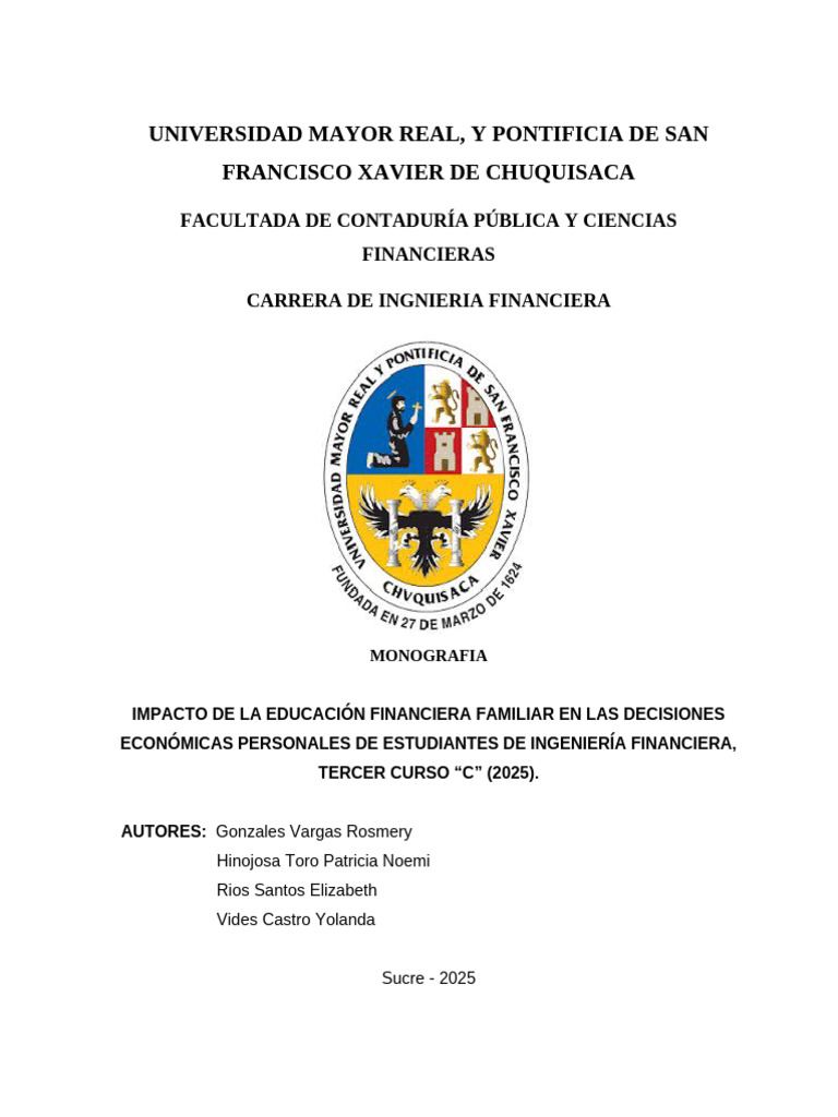 MONOGRAFIA_3RO_C | PDF | Educación financiera | Presupuesto
