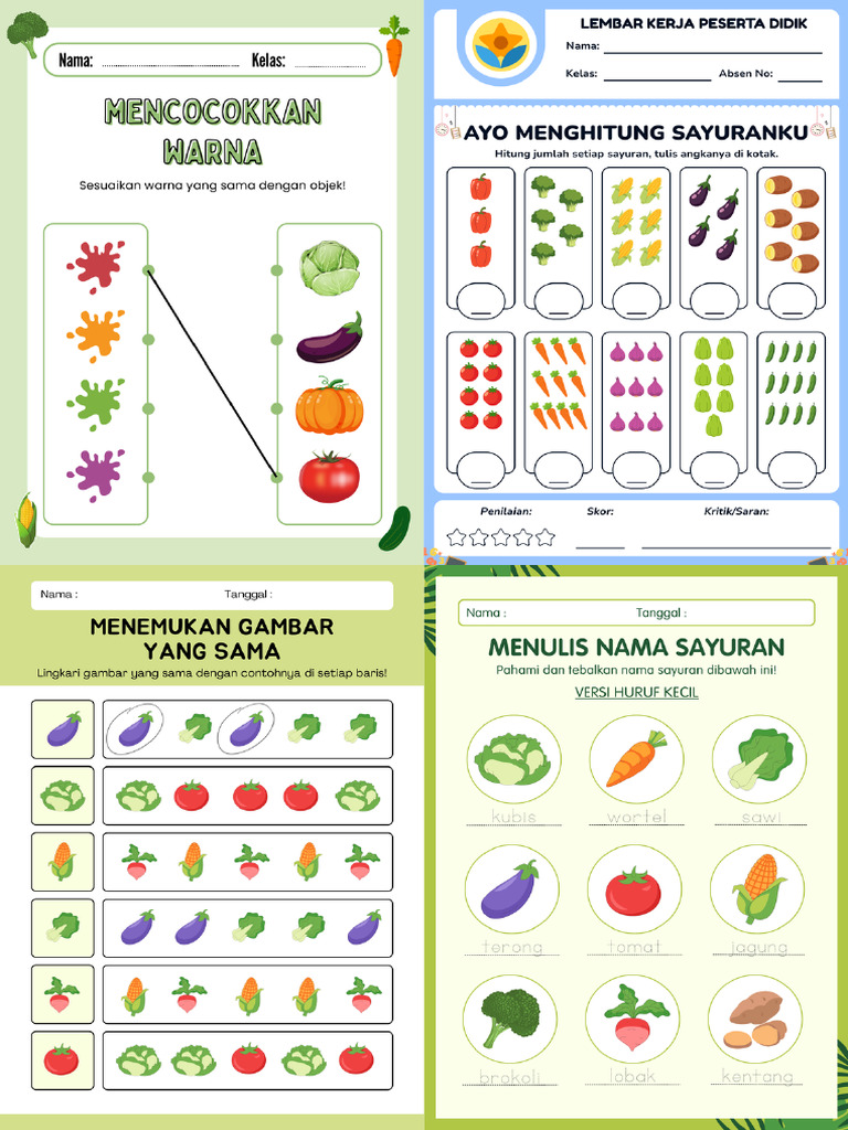 Worksheet Sayur | PDF