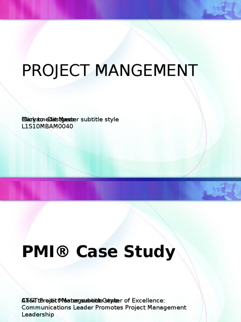 PMI® Case Study | PDF | Project Management | Leadership