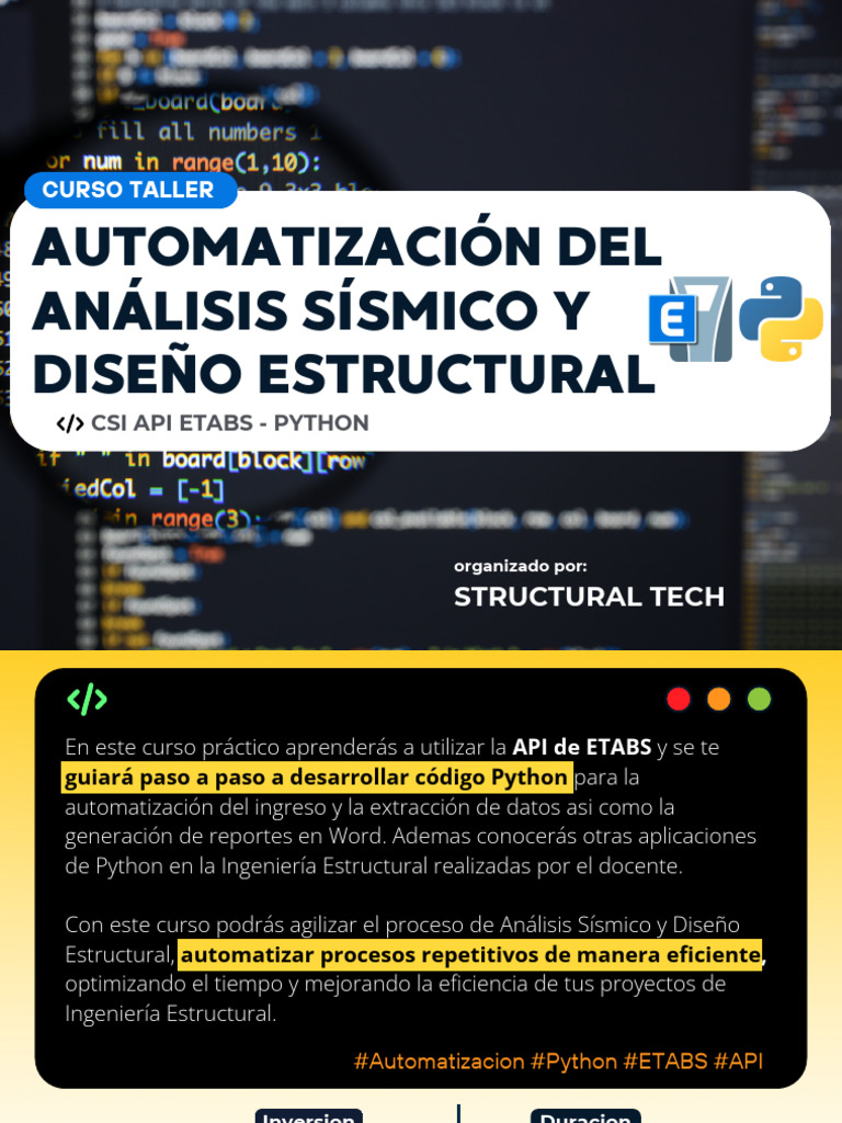 Etabs Python Structural Tech | PDF | Python (lenguaje de programación) | Informática