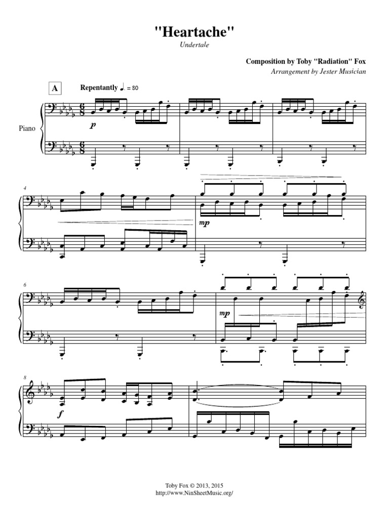 Partition de "Heartache" de Toby Fox | PDF | Échecs | Ouverture (échecs)