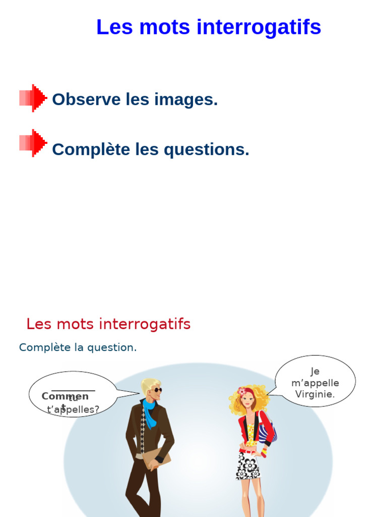 Mots interrogatifs en français : Guide pratique | PDF