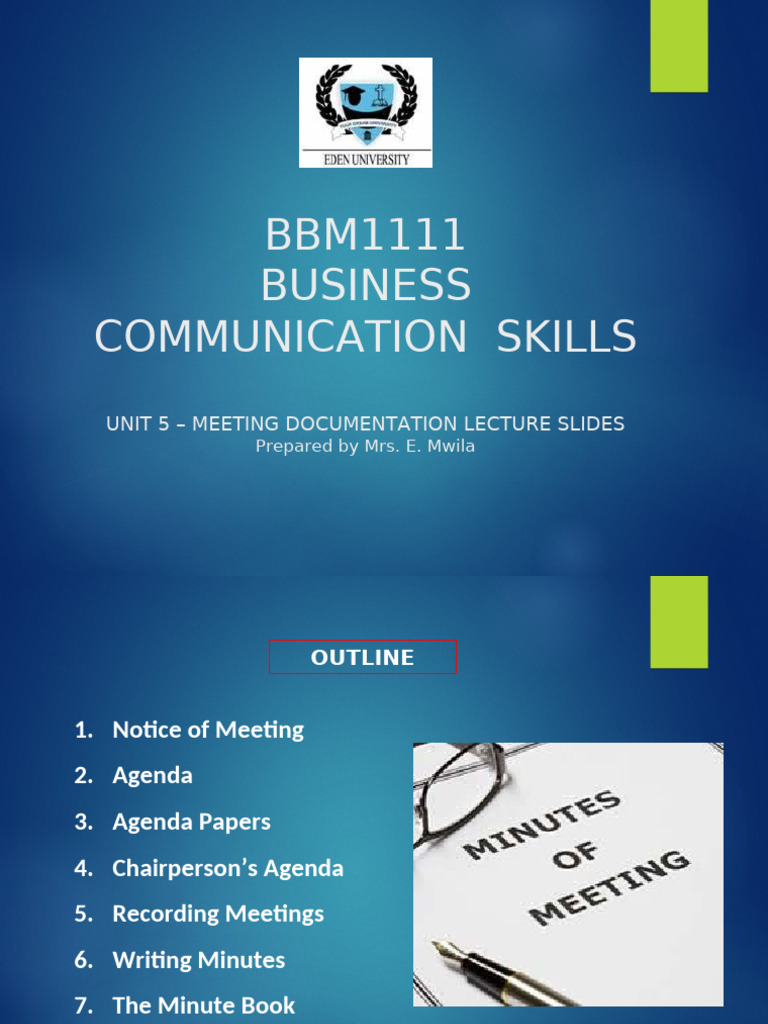 Unit 4 - Meetings Documentation | PDF
