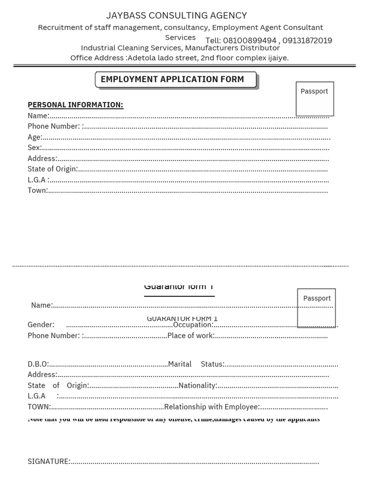 Employment Application Form - PDF - 111 | PDF | Justice | Crime & Violence