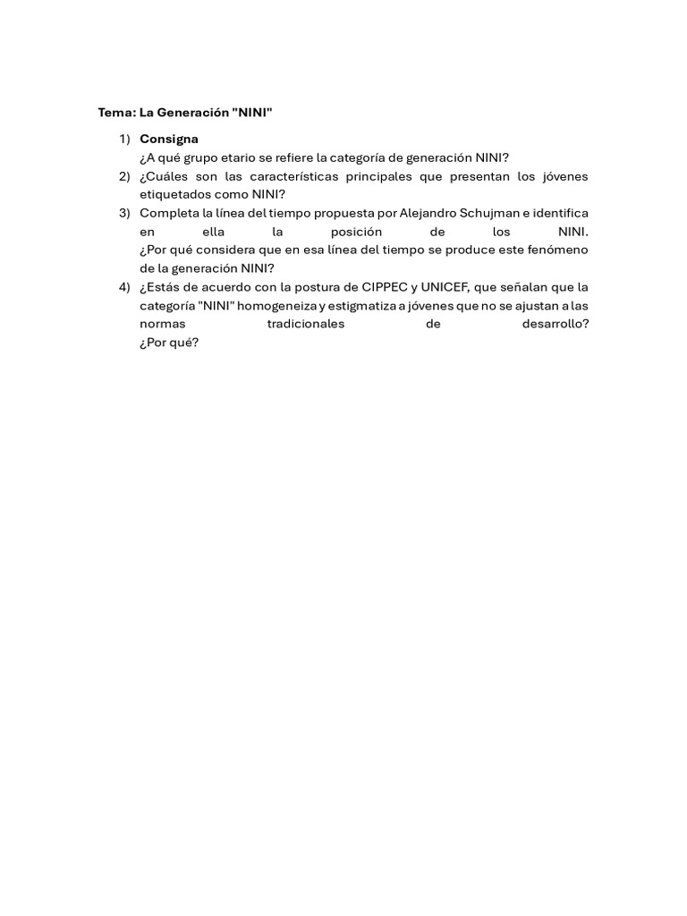 Tema Generación Nini | PDF