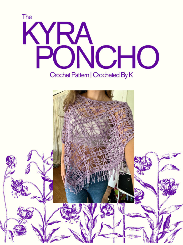 The Kyra Poncho Pattern For Crochet Craft | PDF | Crochet | Yarn