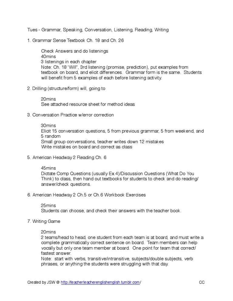 CEFR A2 Lesson Plan General English 180 Minutes | PDF | Language Arts ...