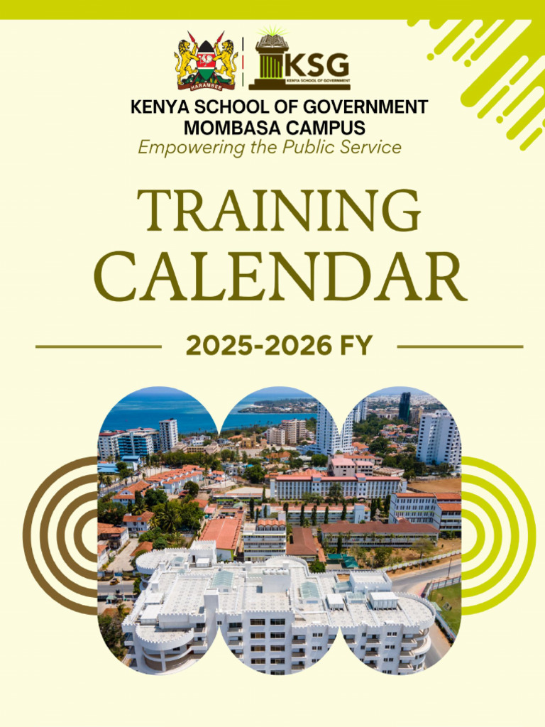 KSG Mombasa Campus Training Calendar 2025 - 2026 | PDF | Audit | Audit ...