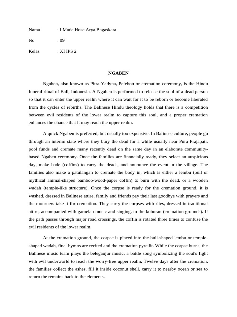 Ngaben Ceremony | PDF