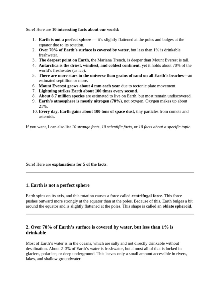 Research Facts About The World | PDF | Earth | Ice