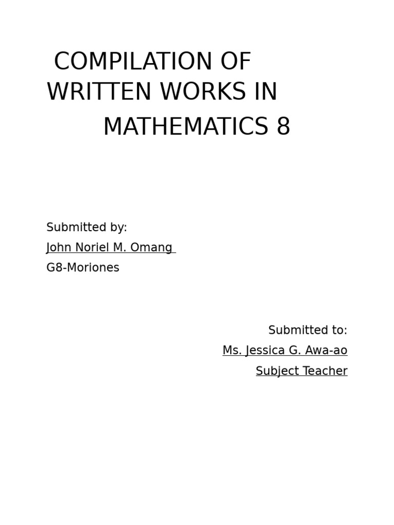 Compilation of Written Works In | PDF