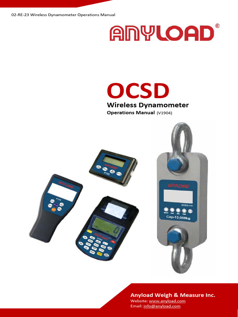OCSD Wireless Dynamometer Manual | PDF | Calibration