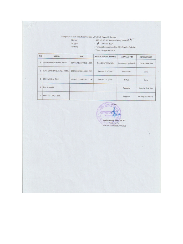 SK Tim Bos | PDF