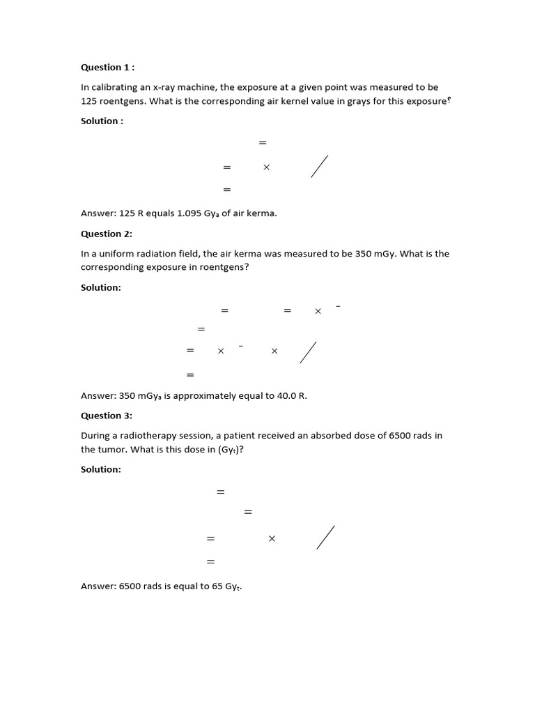 امثلة عن الوحدات الاشعاعية (e) | PDF | Absorbed Dose | Nuclear Chemistry