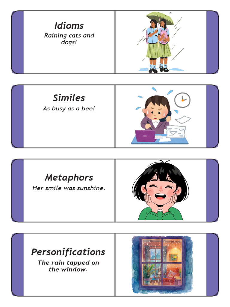 Game Cards For Charades (Figurative Language) | PDF
