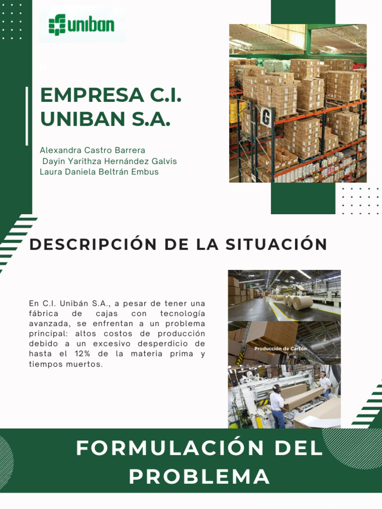 Empresa C.I. Uniban S.A. Corte 2 | PDF | Lean Manufacturing | Six Sigma
