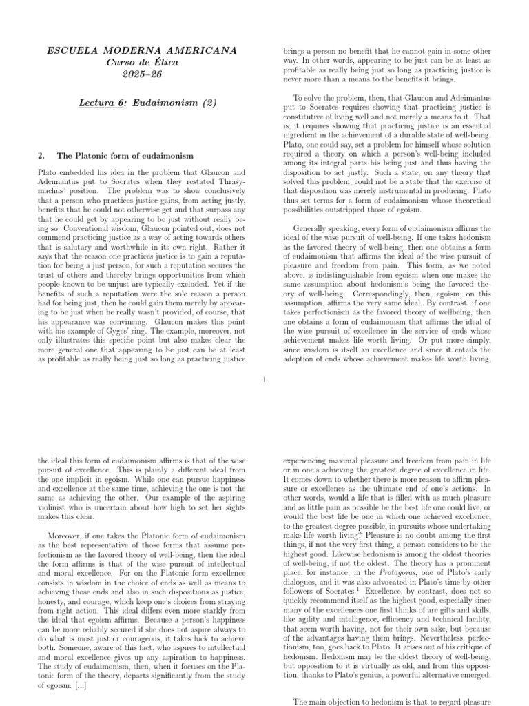 Deigh, J. - Eudaimonism | PDF | Hedonism | Well Being