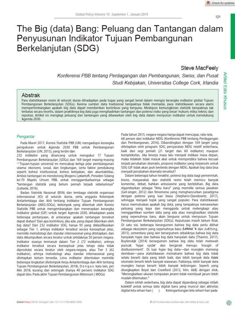 Global Policy - 2019 - MacFeely - The Big Data Bang Opportunities and ...