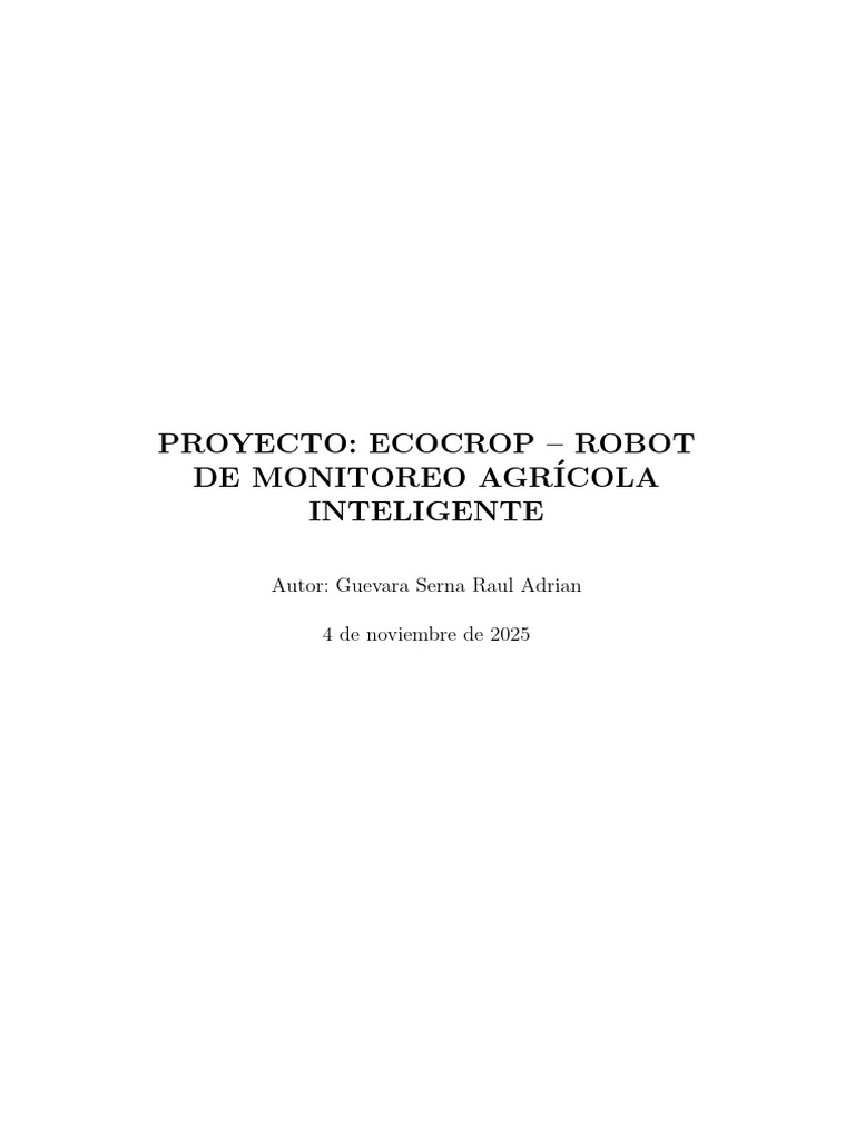 Robot Ecocrop: Monitoreo Agrícola Inteligente | PDF | Inteligencia ...