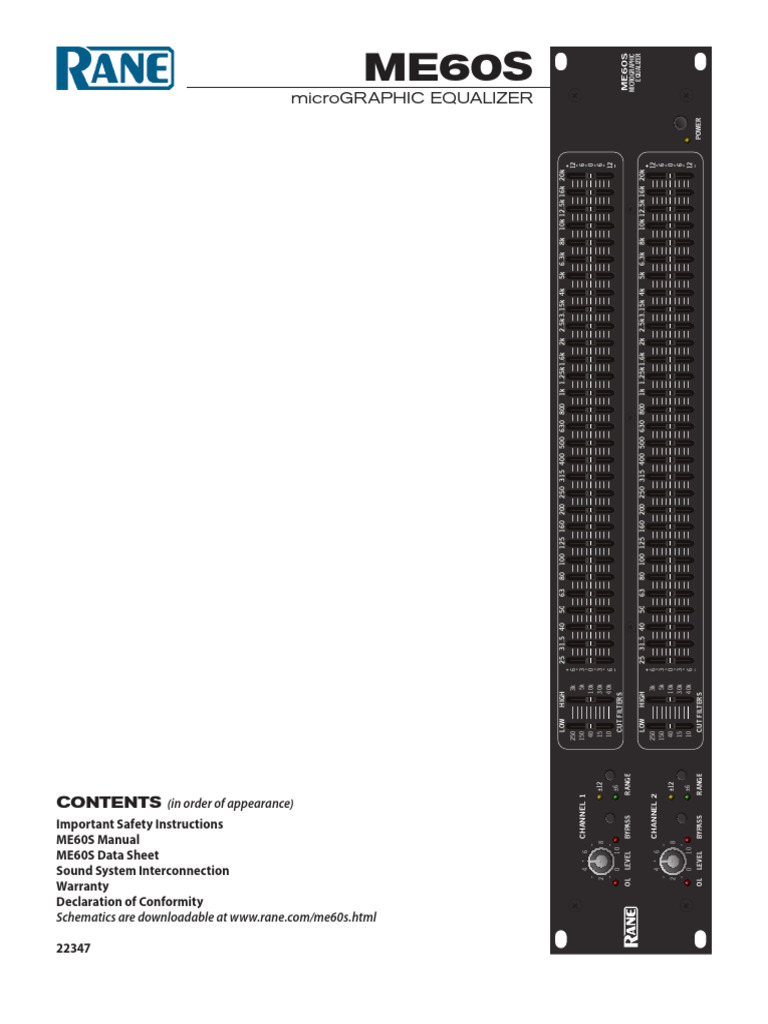 Me60s Manual | PDF | Equalization (Audio) | Electrical Connector