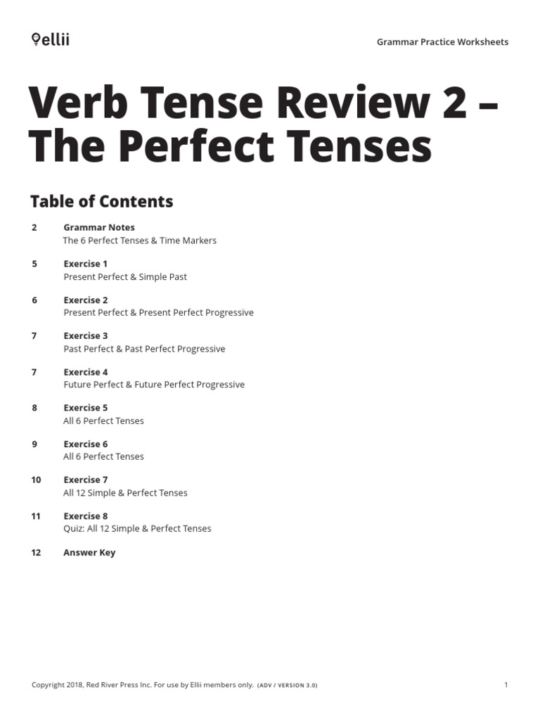 Perfect Tenses | PDF | Perfect (Grammar) | Grammatical Tense