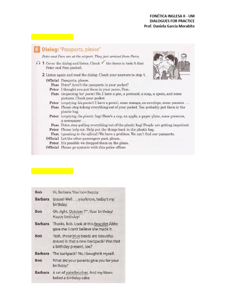 Dialogues For Practice - Consonants - Phonetics Ii - 2021 | PDF | Fonética