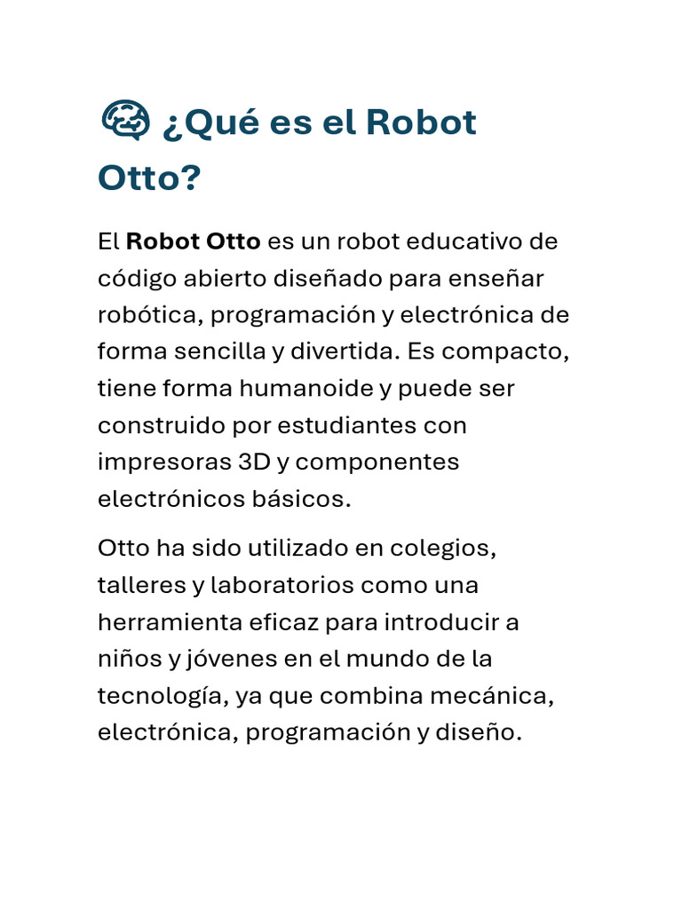 Robot Otto Fy | PDF | Robot | Robótica