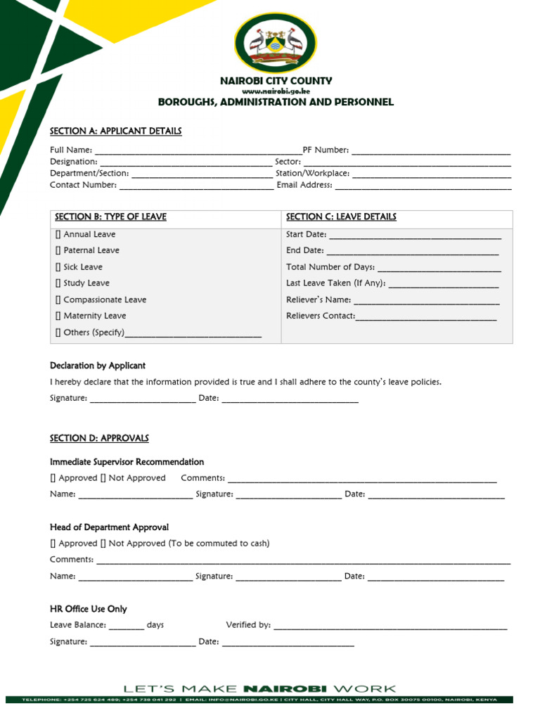 Revised Leave Application Form Final | PDF