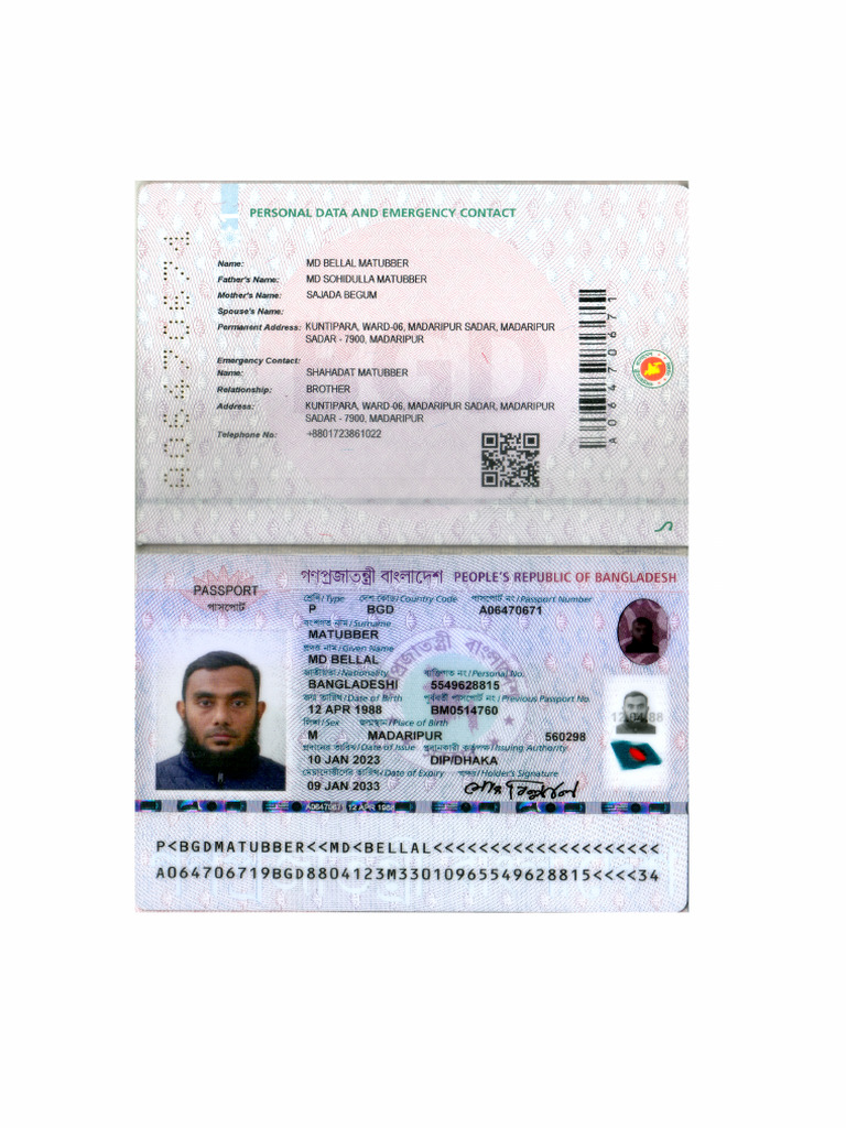 Bellal Matubber Passport | PDF
