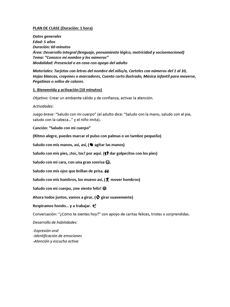 Plan de Clase | PDF
