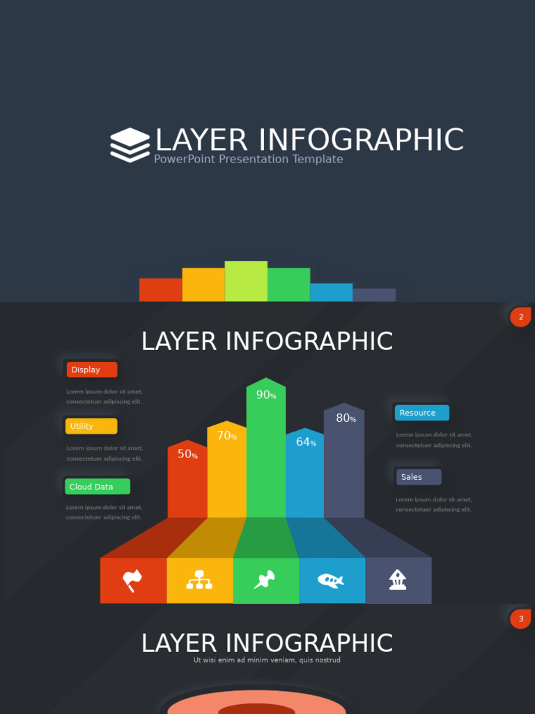 Wide Dark Layer Infographic (Neumorph) | PDF