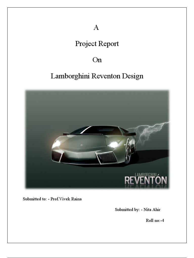 Lamborghini Project Report On Design | PDF | Transmission (Mechanics ...