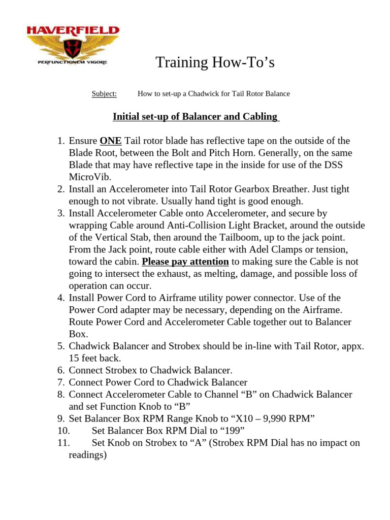 Tail Rotor Balance Setup Guide | PDF | Helicopter Rotor | Clock
