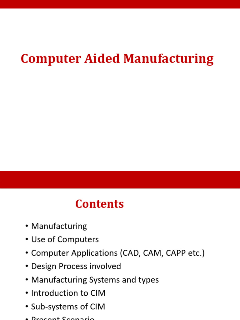 Computer Aided Manufacturing Overview | PDF | Automation | Internet Of ...