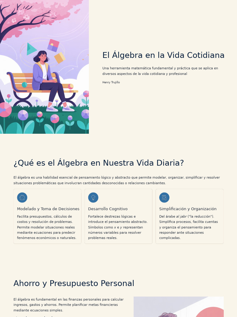 Álgebra en la Vida Cotidiana | PDF | Presupuesto | Álgebra