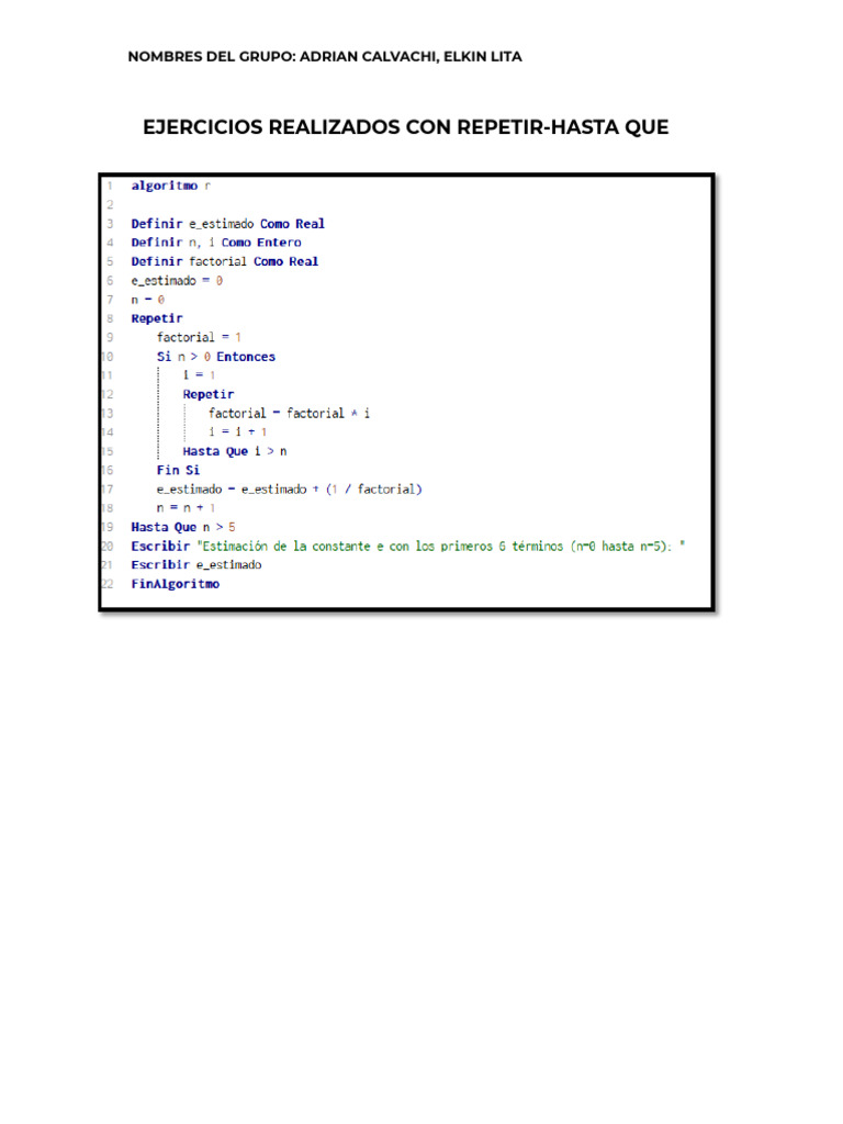 Actividad 2 Repetir para | PDF