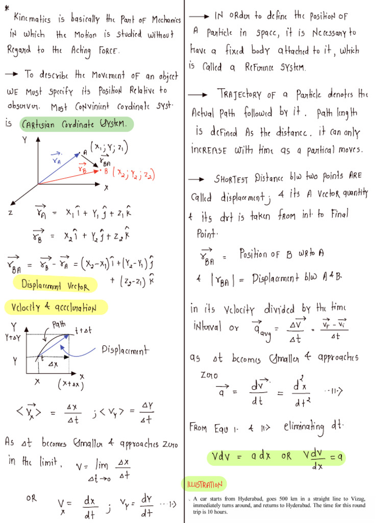 Kinematics | PDF | Kinematics | Velocity