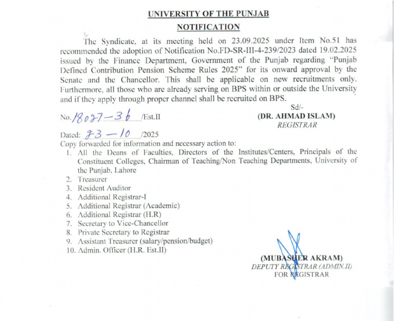 Adoption of Notification No - fd-sr-III-4-239-2023 Dated 19.02.2025 ...