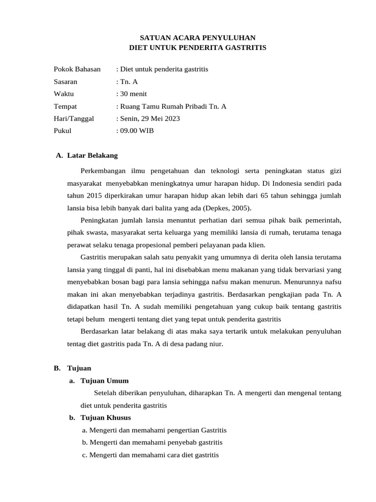 SAP Diet Gastritis | PDF