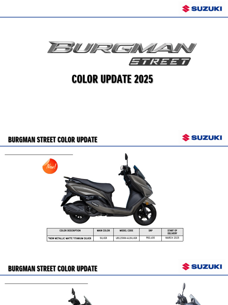 Burgman Street 2025 Color Update | PDF