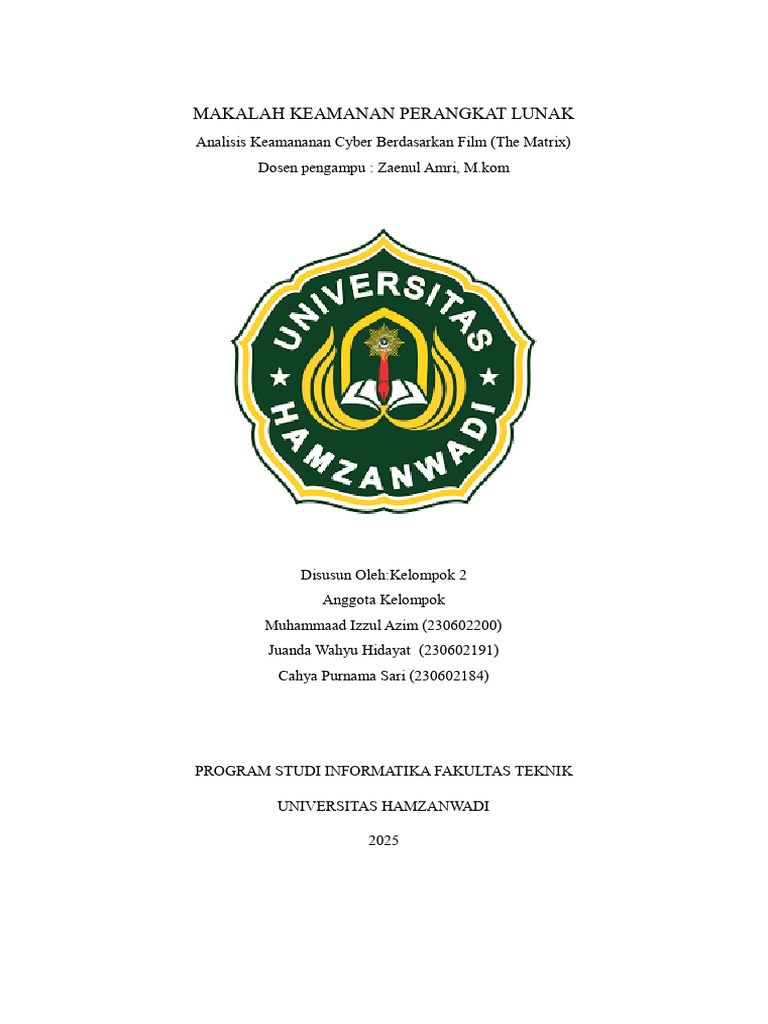 Kelompok 2 the Matrix | PDF
