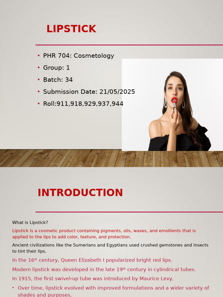 Lipstick Presentation Cosmetology | PDF