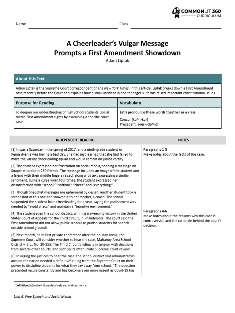 Cheerleader's Speech Case Ruling | PDF | Supreme Court Of The United ...