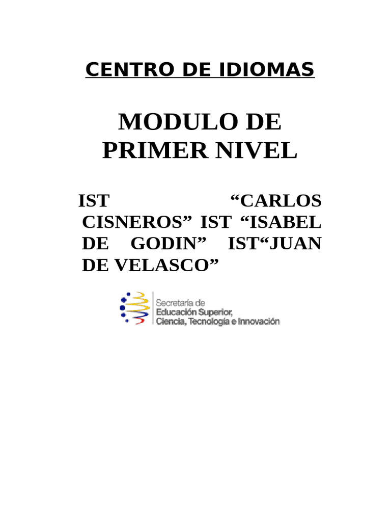Modulo Primer Nivel | PDF | Adjective | Plural