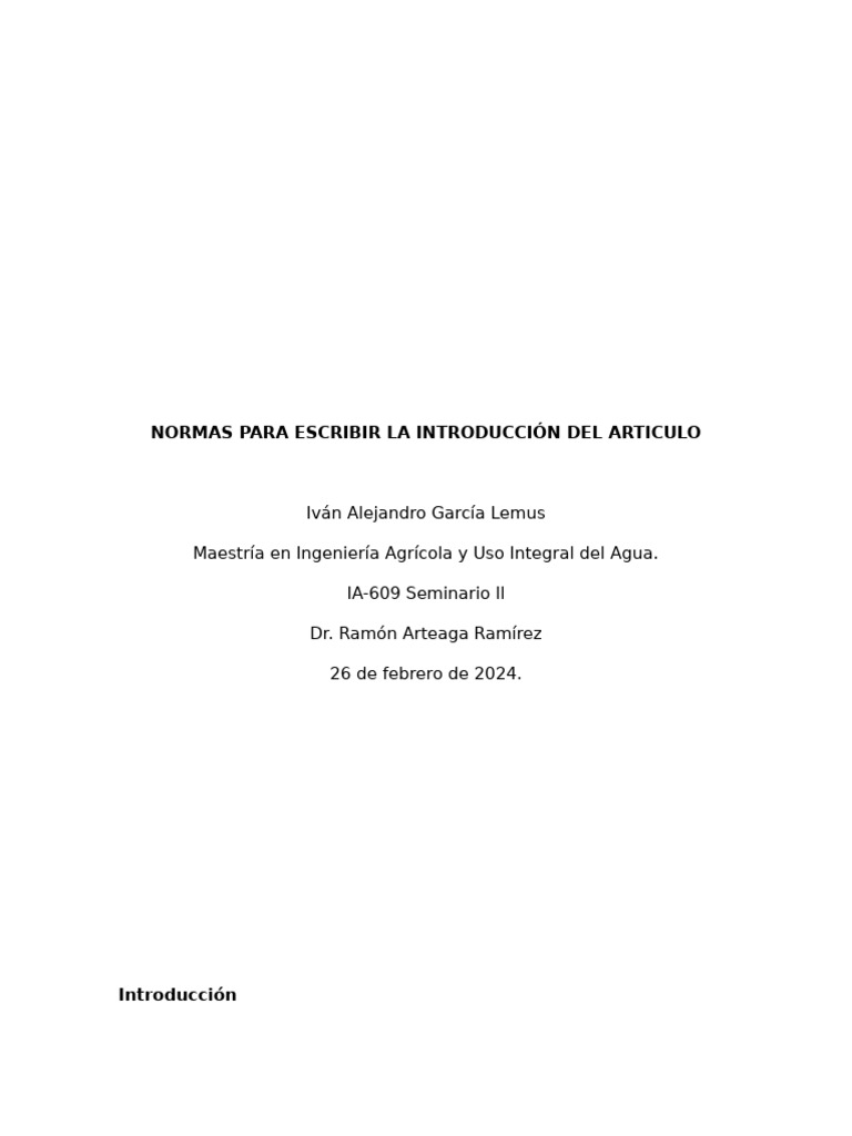 Normas para Introducciones Científicas | PDF | Publicación Académica ...